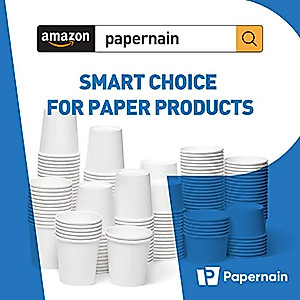 Papernain [2 oz, 50-Count, PLA White] Compostable Paper Disposable Bath Cups, Mouthwash Cups, Bathroom Cups