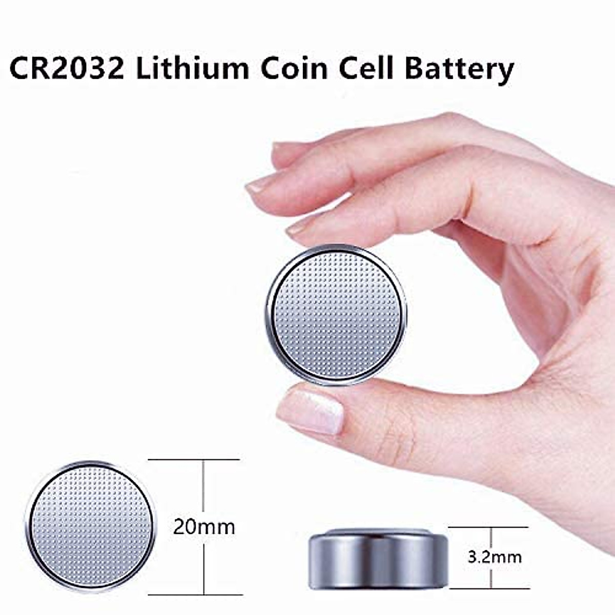 Nightkonic 100 pcs Pack - CR2032 Battery 3 Volt Lithium Coin Cell 2032 Batteries