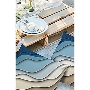 Waterproof Outdoor Throw Pillow Cover Blue Modern Geometric Lumbar Pillowcases Set of 2 Brown Abstract Decorative Patio Furniture Pillows for Couch Garden 18 x 18 Inches