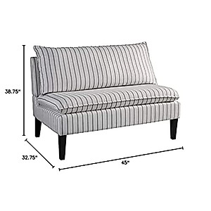 Signature Design by Ashley Arrowrock Modern Farmhouse Striped Accent Bench, White & Gray