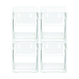 Deflecto Caddy Organizer, Stackable with Three Compartments, White and Clear (29003CR)