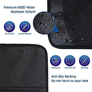 Car Seat Protector, 2 Pack Large Car Seat Protectors for Child Baby Car Seat with Organizer Pockets, Thick Padding Waterproof Car Seat Protector, Auto Vehicle Leather Seats Dog Mat Cover Pads, Black