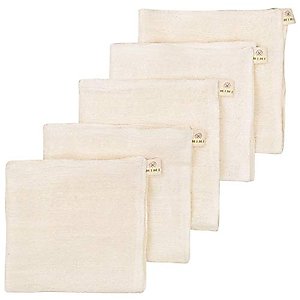 Mimi Organic & Natural Life, Mimi Organic 100 Natural Mulberry Silk Hand Face Yoga Towel 2 Layer | Newborn Baby and Woman Heavenly Soft Washcloth 12x12in 1pc, Off-White No Bleached Dyed