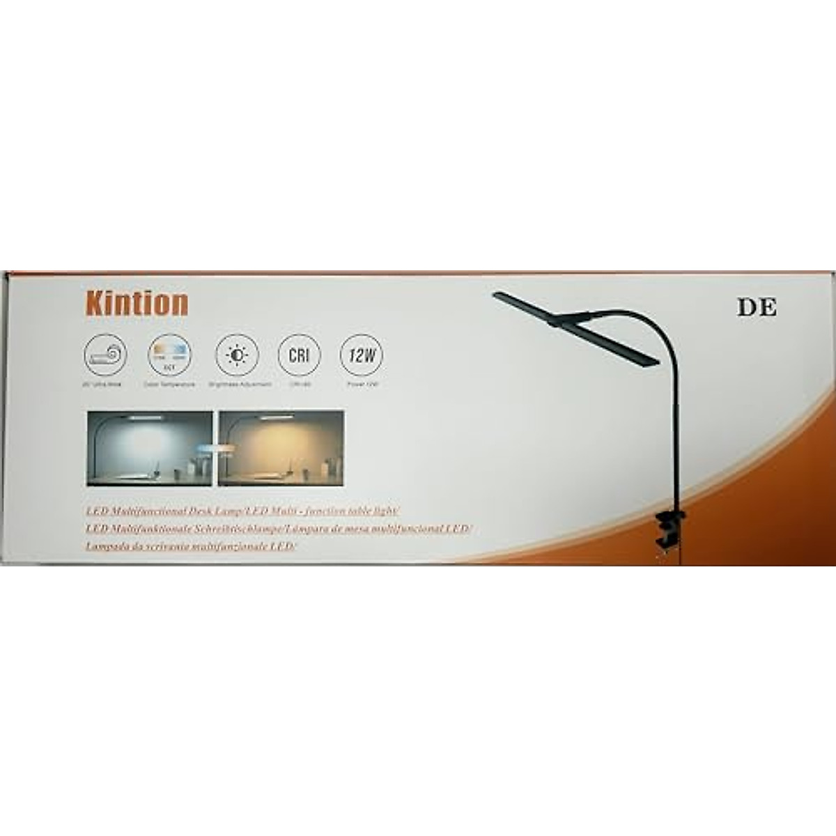 Kintion Desk Lamps for Home Office, 12W Flexible Gooseneck Smart Lighting, Ultra-Bright Extra-Wide Task Light, Study Light, Architectural Light with Clip