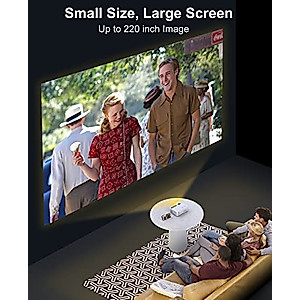 Projector, 5G WiFi Bluetooth 9800 Lumen 1080p Mini HD Movie Projectors, Digital Zoom Home Theater for HDMI USB VGA PC TV Box iOS Android Phone