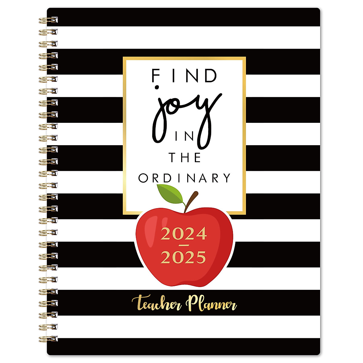 Teacher Planner 2024-2025 - Weekly & Monthly Lesson Plan Book, July 2024 - June 2025, 8" x 10", Academic Planner with Twin-Wire Binding for Teachers - Apple