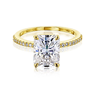 Kobelli 2.80ct Moissanite Radiant Petite Shank Engagement Ring 14K Gold - white-gold / 6.5 G-H