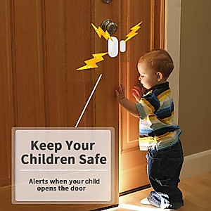 Evernary Door Window Alarm, Wireless Pool Door Alarm for Home Kids Saftey with 120dB Loud 4 Working Modes, Magnetic Sensor for Garage Business Apartment Office (7Pack)