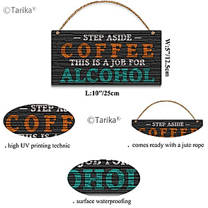 Step Aside Coffee This is A Job for Alcohol Iron Retro Look 5X10 Inch Decoration Crafts Hanging Sign for Home Bar Kitchen Bathroom Farm Garden Garage Inspirational Quotes Wall Decor
