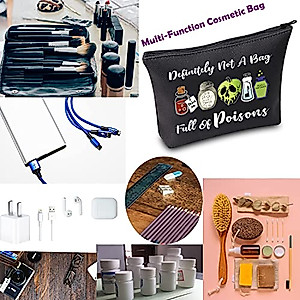 TSOTMO Evil Queen Witchy Gift Poison Apple Zipper Makeup Pouch Witch Poison Gift Poison Villains Inspired Gift Halloween Party Gift Villain Fans Gift (Full Of Poisons BLK)