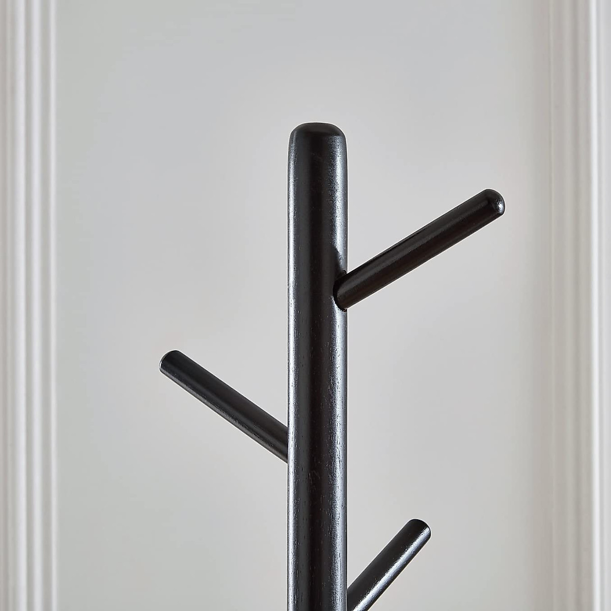 YEVONNIE Solid Rubber Wood Coat Rack, Free Standing Coat Rack, Tree-Shaped Coat Rack with 8 Hooks, 3 Height Options, for Clothes, Hats, Bags, for Living Room, Bedroom, Home Office