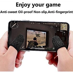 Shlia Mobile Game Finger Sleeve [8 Pack], Touch Screen Finger Sleeve Breathable Anti-Sweat Sensitive Shoot and Aim Keys for Rules of Survival/Knives Out for Android & iOS