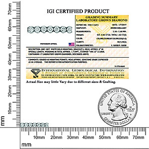 1/2 Carat | 14K White Gold | Lab Grown Half Tennis Diamond Bracelet GH-SI1 Quality IGI Certified Friendly Diamond Bracelet For Women