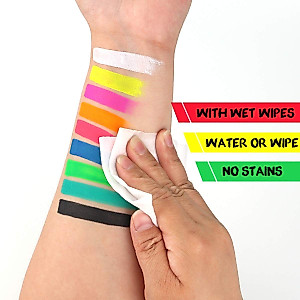 Bowitzki 9 Colors Water Activated Eyeliner Retro Hydra Liner Makeup Graphic Eyeliner UV Glow Fluorescent Color Face and Body Paint