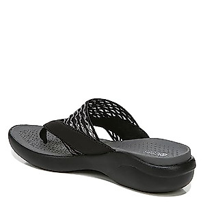 BZees Womens Cabana Sandal Flip-Flop, Black, 10 Wide US