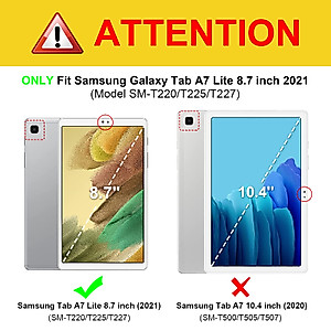 Fintie Case for Samsung Galaxy Tab A7 Lite 8.7 Inch 2021 Model (SM-T220/T225/T227), Multi-Angle Viewing Smart Stand Back Cover with Pocket, Black