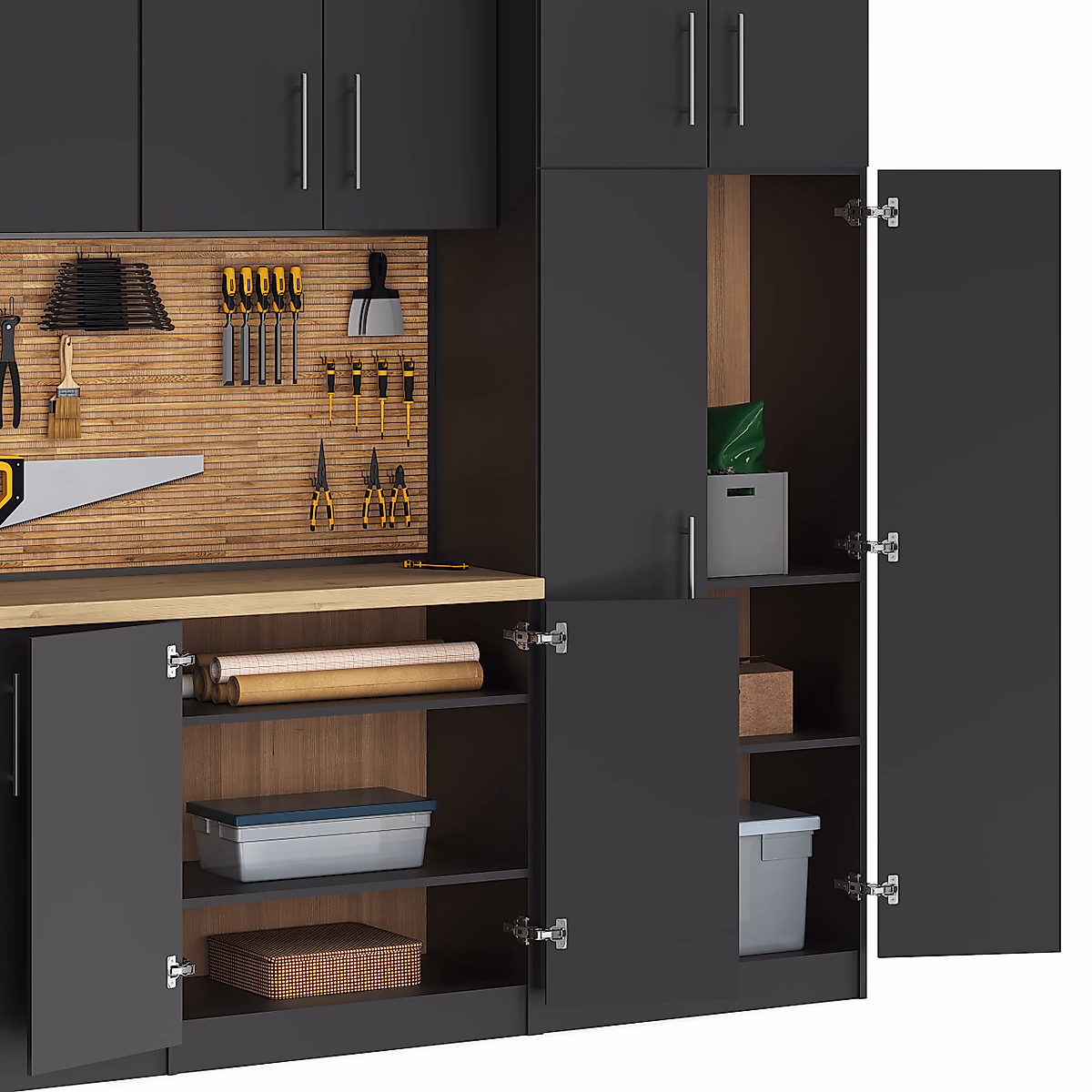 Apollo Direct (2 pc) 165 Degree Hinges Soft Close, Clip-on, Cam Adjust, Zero Protrusion for Lazy Susan Corner cabinets, Pull Out Drawer cabinets, Closets, Garage cabinets, mounting Plates (Included)