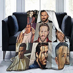 Ryan Reynolds Soft and Comfortable Warm Fleece Blanket for Sofa, Bed, Office Knee pad,Bed car Camp Beach Blanket Throw Blankets (80"x60") … (50"x40")