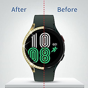 RICHONE [6Pack] Bling Case Compatible with Samsung Galaxy Watch 4 40mm 44mm Protector, Diamonds Cover Hard PC Bumper Frame (6 Colors, Watch 4 40mm)