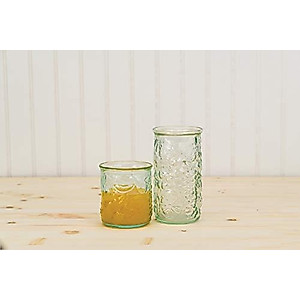 Amici Home Frutta DOF Glass | 12 Oz | Italian Made, Recycled Green Glass | Drinking Glass for Whiskey, Bourbon, Juice, Cocktails, Fresh Drinks (Set of 6)