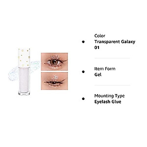 Geeneiya Liquid Glitter Eyeshadow Korean Makeup Under Eye Shadow Bling,Pigmented, Long Lasting, Quick Drying, Loose Glitter Glue for Crystals EyeMakeup (Colorful Galaxy 01)