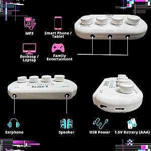 Maker hart JUST Mixer S Portable 3 Channels Stereo IN Mini Audio Mixer/2 Stereo Output/Battery/USB Power/3C Device