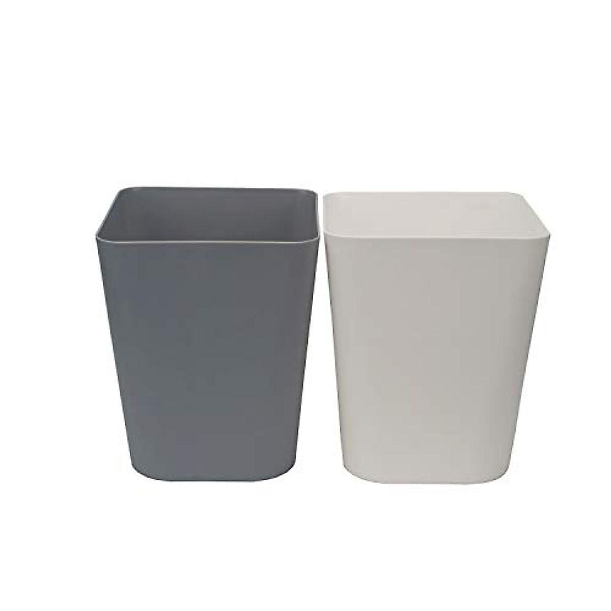 Feiupe 1.6 Gallon Small Trash Can Wastebasket for Kitchen Office Bathroom,Pack of 2(1.6 Gallon(2 Pack), White+Gray)