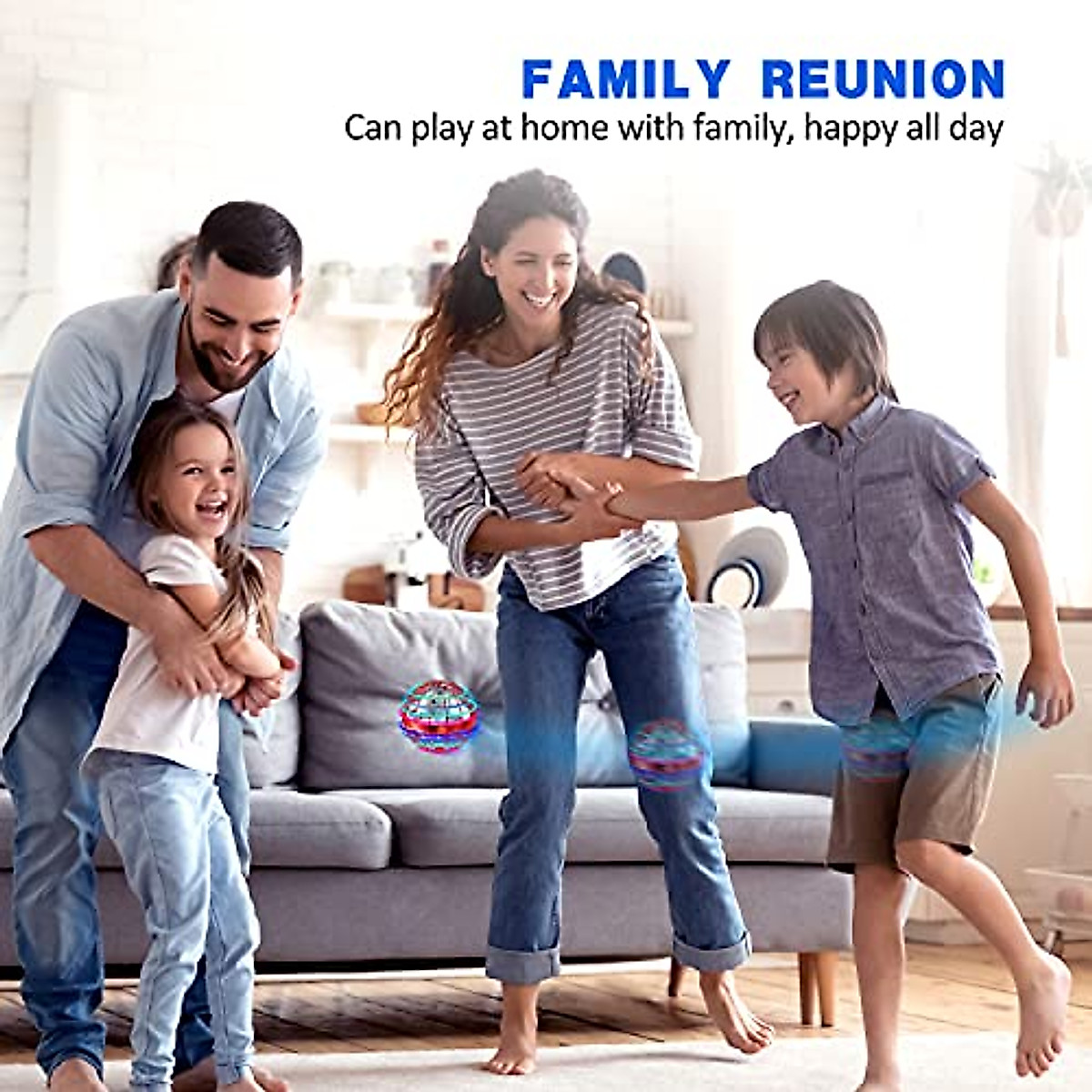 Flying Orb Ball Toys Soaring Hover Pro Boomerang Spinner Hand Controlled Mini Drone Globe Shape Spinning, Safe for Adults Kids Indoor Outdoor by Lematrix (Red)