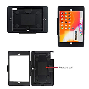 WeSTRUGGLE Tablet On Wall Mount Bracket for iPad 10.2-Inch (9th,8th,7th Gen.),with Anti Theft Security Lock and Key, Rotate Design Arbitrary Adjustment,Multi Angle,Metal,(Black)
