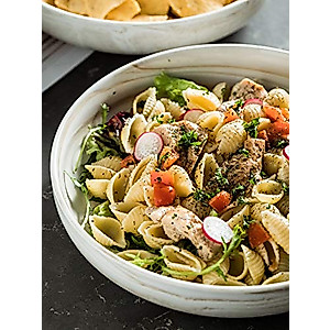 YHOSSEUN Ceramic Salad Bowl,10-inch Porcelain Serving Bowls for Pasta Fruit Snacks, 1.9 Quarts Large Stackable Dinner Serving Bowl Set of 2, Brown