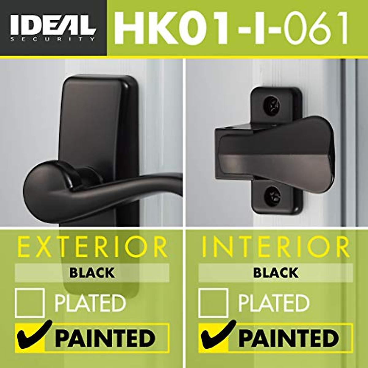 Ideal Security Handle Set with Latch and Keyed Deadbolt, Screen Door Handle, Storm Door Handle, Black