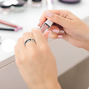 MYLYAHY 4mm/6mm/8mm Womens Inspirational Rings Silver Stainless Steel Keep Going Motivational Rings Encouragement Rings for Women (F_KEEP GOING, 6)