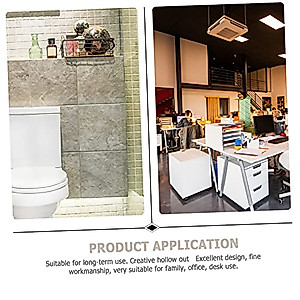 FONDOTIN 1 Set Wrought Iron Storage Rack Sink Drainer Basket Wire Bin Basket Under Desk Cable Organizer Wire Tray Cosmetic Tray Shampoo Holder Toiletry Storage Bracket Kitchen Wall Rack