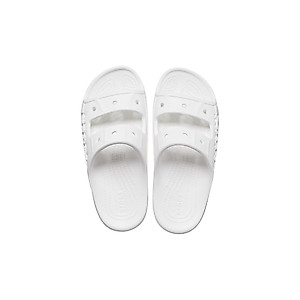 Crocs Unisex Men's and Women's Baya Two-Strap Slide Sandals, White, Numeric_13 US