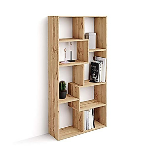 Mobili Fiver, Iacopo XS Bookcase (63.31 x 31.5 in), Rustic Oak, Made in Italy