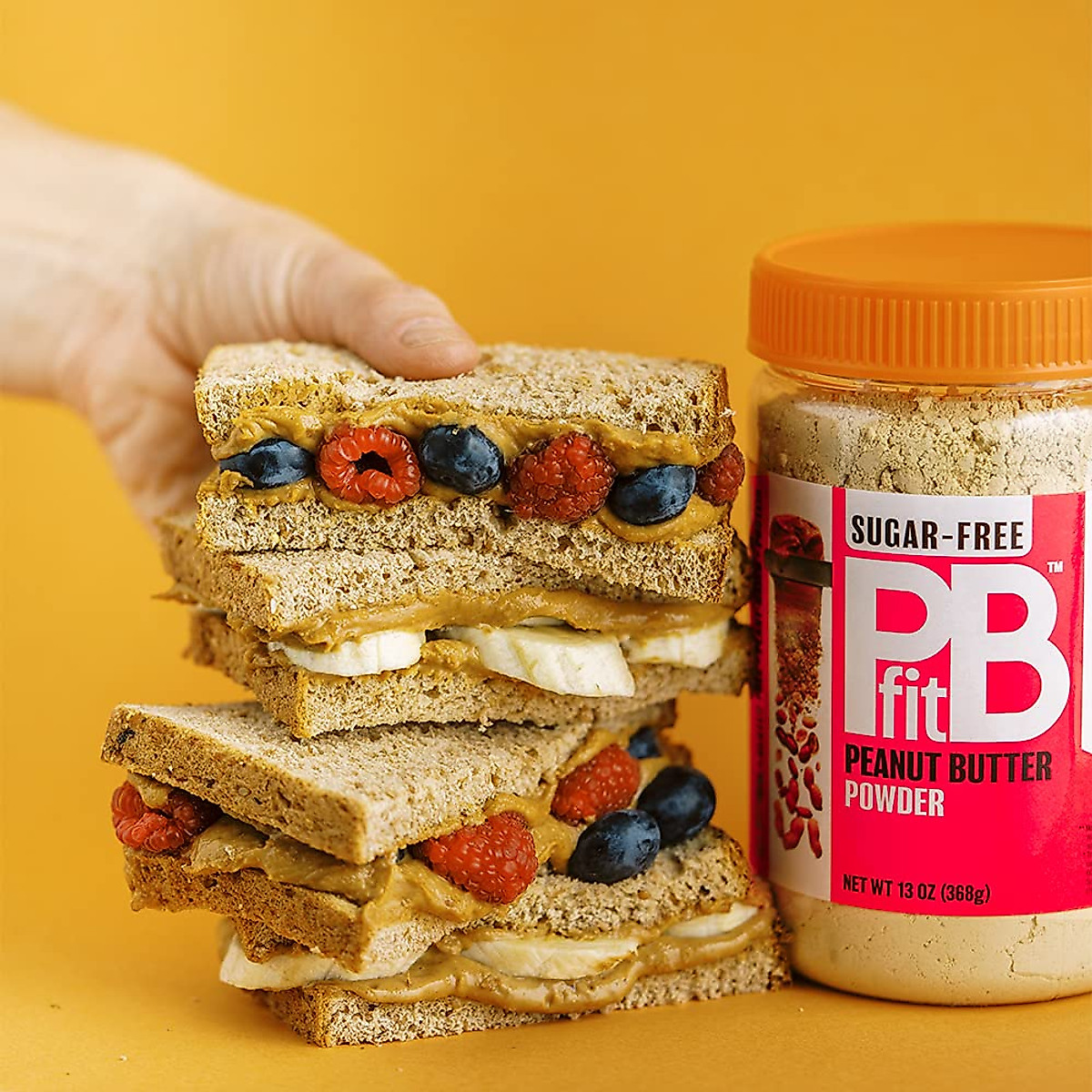 PBfit No Sugar Added, Made with Erythritol and Monk Fruit, All-Natural Peanut Butter Powder from 368g (13 Ounces)