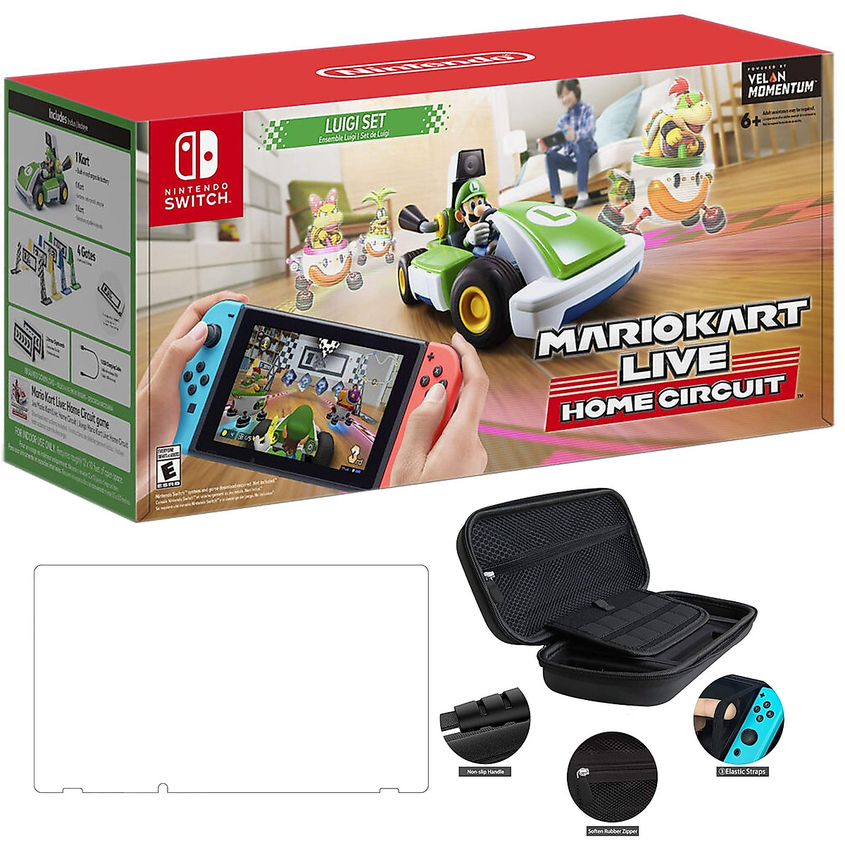 Nintendo 2020 Newest - Mario Kart Live: Home Circuit - Luigi Set Edition - Holiday Family Gaming Bundle for Nintendo Switch, Nintendo Switch Lite - Green - iPuzzle USB Charging Cable