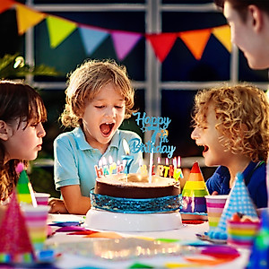 iNINGER 3rd Happy Birthday Candles Cake Toppers,Blue Number 3 Candle for Cake,Cake Candles for 3rd Birthday Decorations,Star Cake Toppers for Boys Girls Birthday Party 3rd Wedding Anniversary