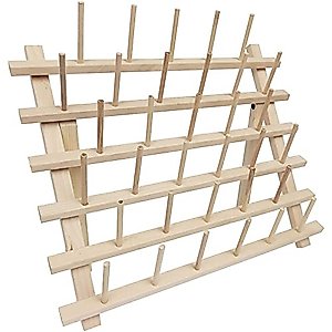2-33 Spool Cone Wood Thread Racks (Holds 66 Spools) Hardwood, Freestanding or Wall Mount | Fits Mini-King Size Cones & Most Spools | for Sewing, Embroidery, Quilting, & Specialty Thread Storage