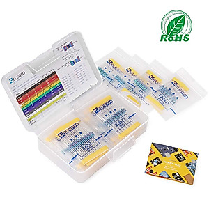 ELEGOO 17 Values 1% Resistor Kit Assortment, 0 Ohm-1M Ohm (Pack of 525) RoHS Compliant for Electronic Projects