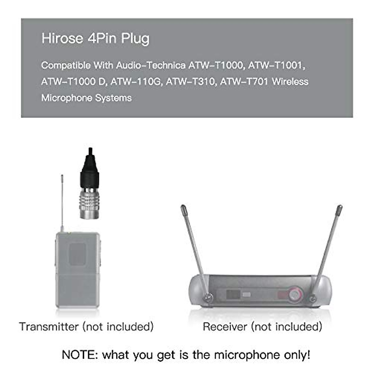 J K MIC-J 044 Lapel Microphone Lavalier Microphone Compatible with Audio Technica Bodypack Transmitter