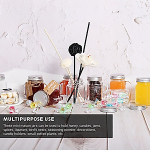 DESIYUE 1.5oz-30 Pack Mini Glass Mason Jars Set with Silver Lids & Handles, Small Favor Jars, Food Storage Containers for Weddings, Decoration, Parties, DIY, Spices, Holiday Crafts