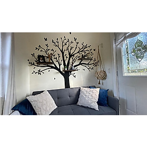 LSKOO Large Family Tree Wall Decal with Family Llike Branches on a Tree Wall Decals Wall Sticks Wall Decorations for Living Room (Black)