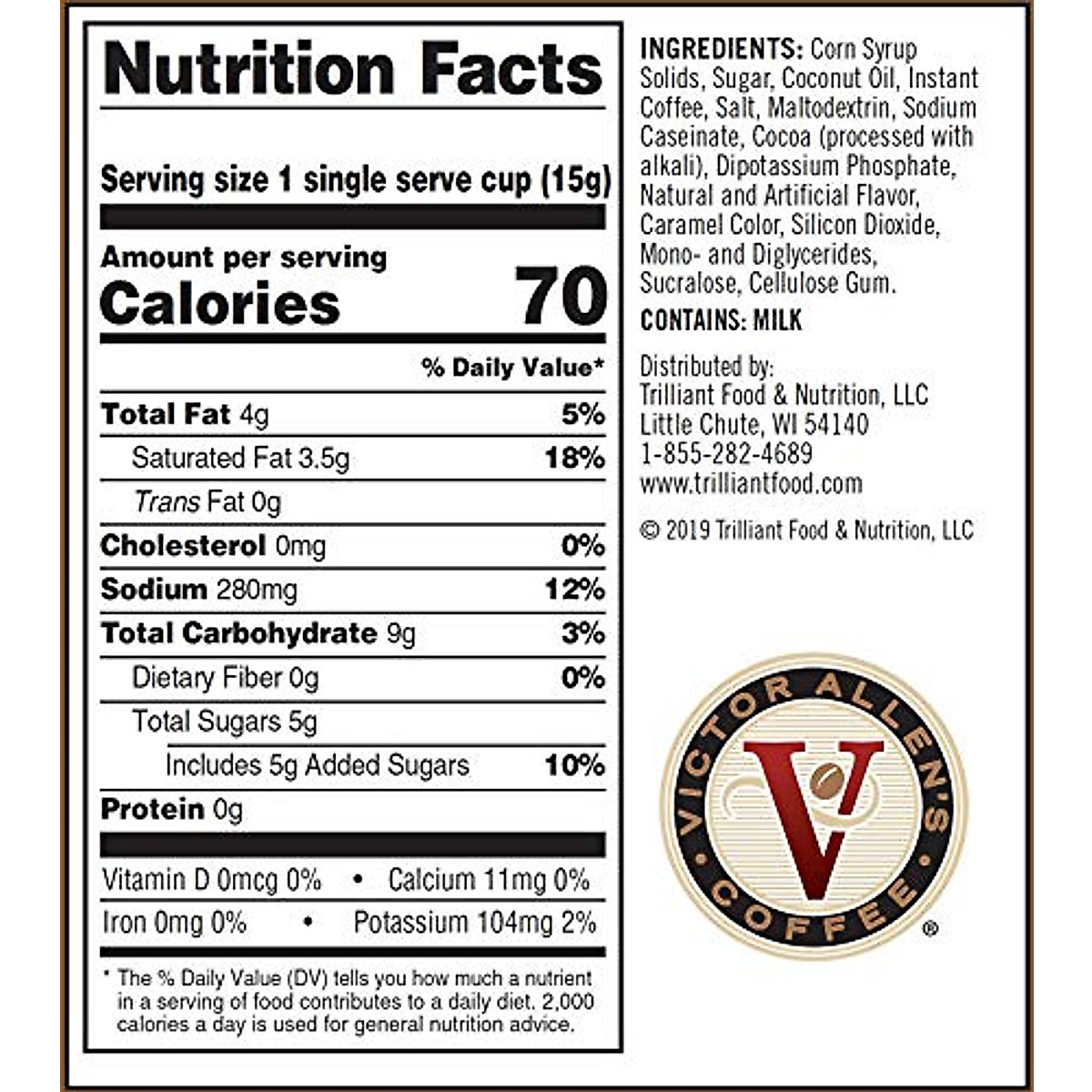 Victor Allen's Coffee Sweet and Salty Caramel Flavored Cappuccino Mix, 42 Count, Single Serve K-Cup Pods for Keurig K-Cup Brewers Brewers