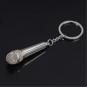 ARFUKA Keychain Microphone Pendant Keyring Creative Gift for Music Lover Gift, Bag Charm, Fashion Accessory