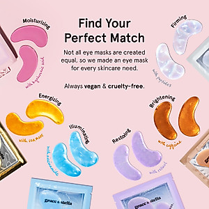 Under Eye Mask - Reduce Dark Circles, Puffy Eyes, Undereye Bags, Wrinkles - Gel Under Eye Patches, Vegan Cruelty-Free Self Care by grace and stella (24 Pairs, Blue)