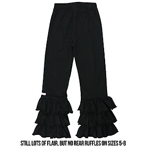 Black Ruffle Pants - 6-12m