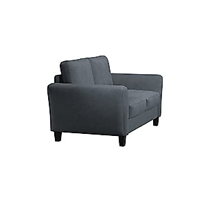 Lifestyle Solutions Watford Loveseat, 56.3" W x 31.5" D x 33.9" H, Dark Grey