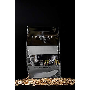 The Smokist BBQ Smoking Pouch for The Grill, Stainless Steel, Bundled with Hickory, Mesquite, and Apple Wood Smoking Chips