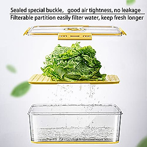 Refrigerator Organizer Bins,Stackable Produce Saver Organizer Bin Storage Containers with Removable Drain Tray for Fridge, Cabinets, Countertops and Pantry(Gray-S)